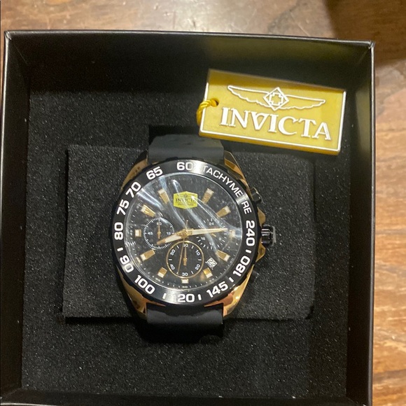 Invicta | Accessories | Invicta Black And Gold Mens Watch | Poshmark
